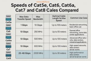 Speeds of Cat5e, Cat6, Cat6a, Cat7, and Cat8 Cables Compared - Cablify