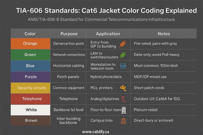 Cat6 Color Code: Mastering Ethernet Wiring Standards for Networks - Cablify
