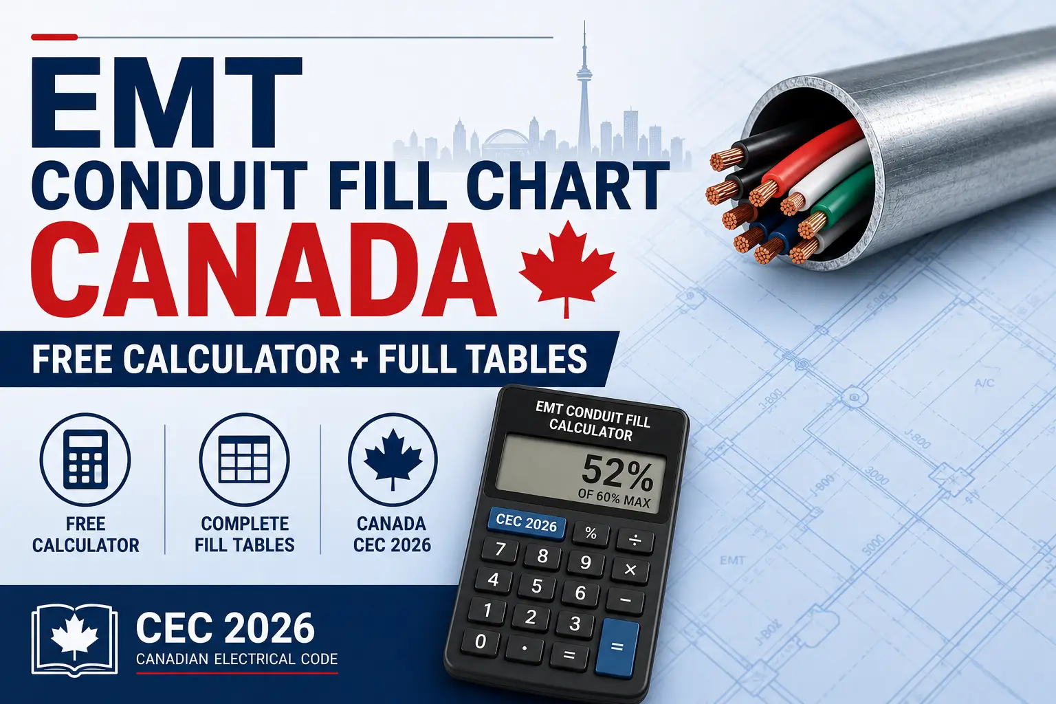 EMT Conduit Fill Chart Canada — Free Calculator + Full Tables (CEC 2026 ...